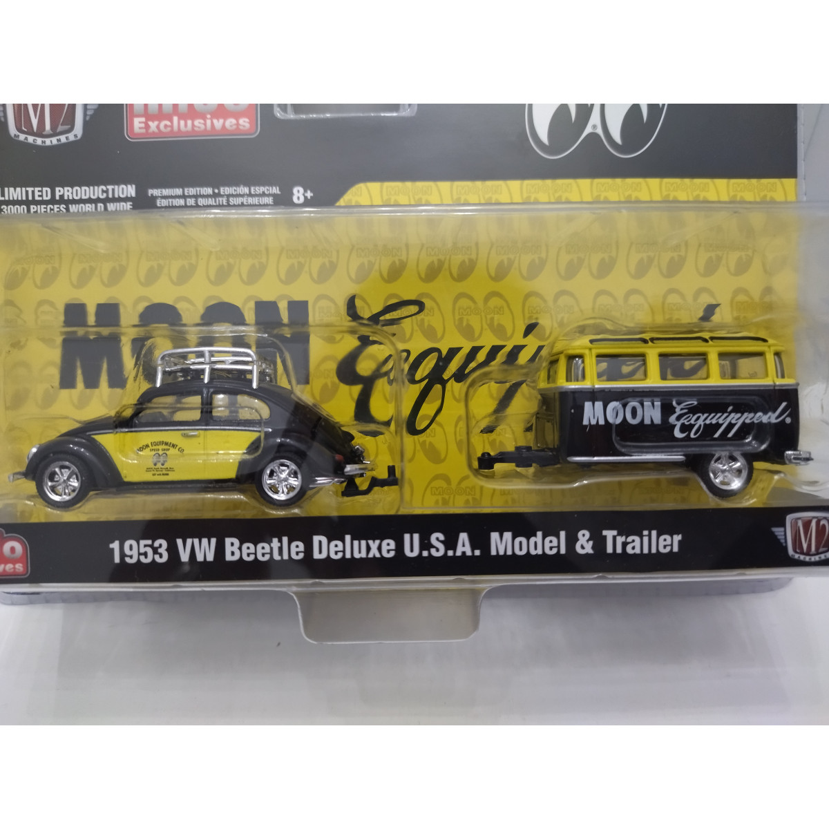 VOLKSWAGEN BEETLE 1953 DELUXE USA MODEL & TRAILER MOON EQUIP 1:64 M2 ...