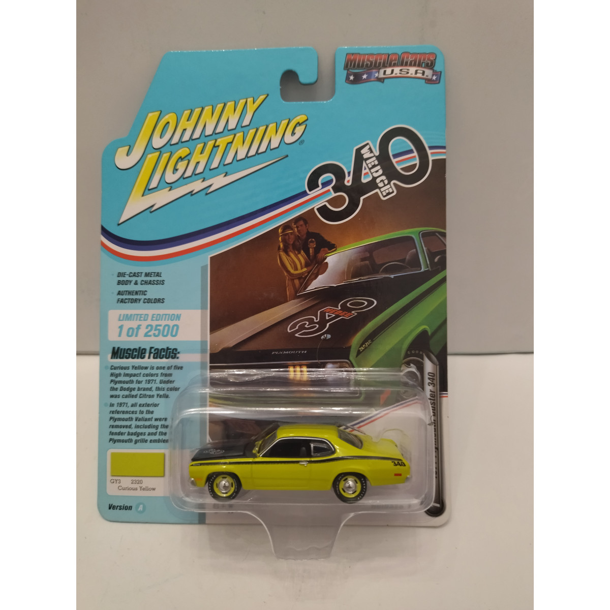 PLYMOUTH DUSTER 340 1971 CURIOUS YELLOW MUSCLE CARS USA 1:64 JOHNNY ...
