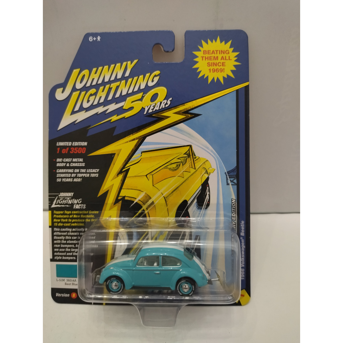 VOLKSWAGEN BEETLE/KAFER/COX 1964 BEAT BLUE 50 YEARS 1:64 JOHNNY ...
