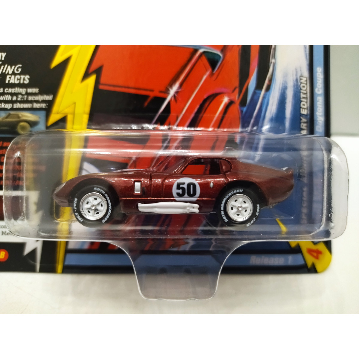 SHELBY COBRA 1965 DAYTONA COUPE BURGUNDY 50 YEARS 1:64 JOHNNY LIGHTNING ...