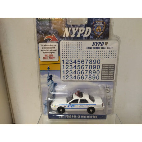 FORD POLICE INTERCEPTOR 2011 USA POLICE NEW YORK CITY + DECALS 1:64 ...