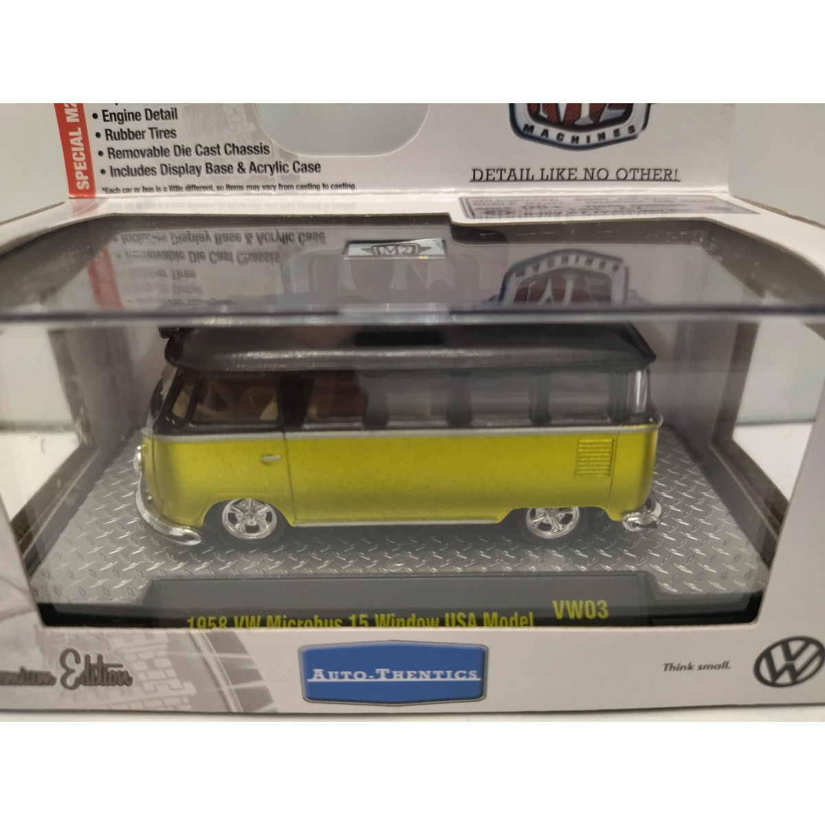 VOLKSWAGEN T1 1958 MICROBUS 15 WINDOW USA MODEL YELLOW & BLACK 1:64 M2 ...
