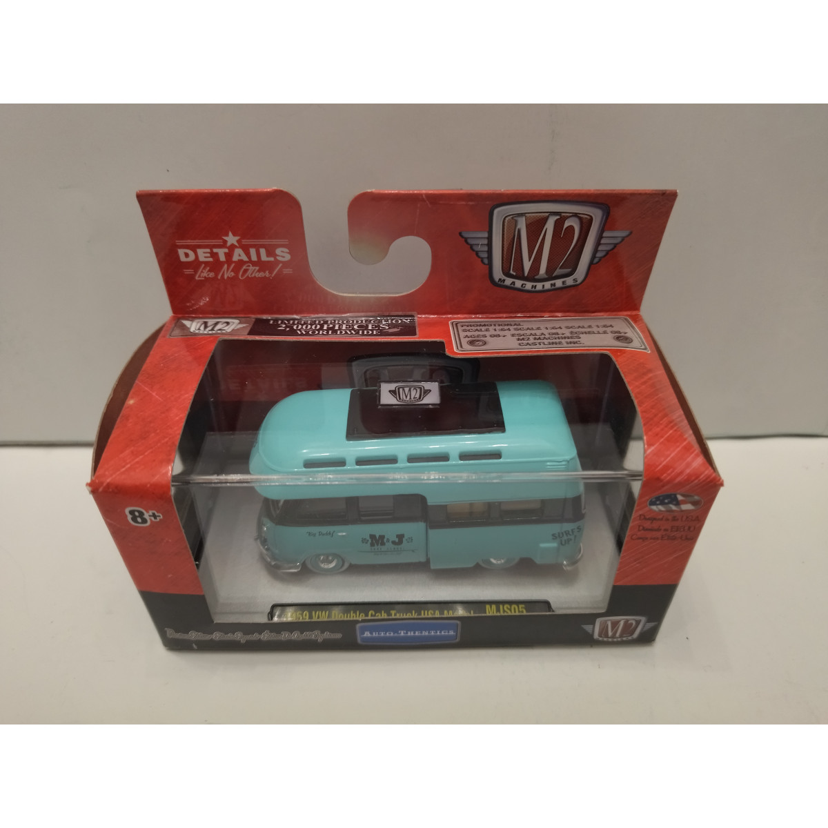 VOLKSWAGEN T1 1959 DOUBLE CAB CAMPER SURF SCHOOL 1:64 M2 MACHINES - BCN ...