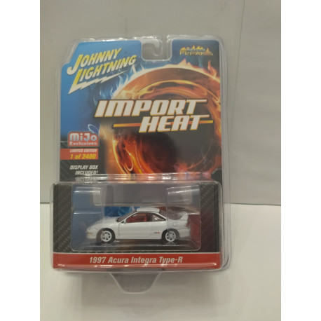 ACURA INTEGRA 1997 TYPE R WHITE IMPORT HEAT 1:64 JOHNNY LIGHTNING - BCN STOCK CARS
