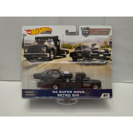 SUPERNOVA 1966 + RETRO RIG TEAM TRANSPORT n7 1:64 HOT WHEELS PREMIUM ...