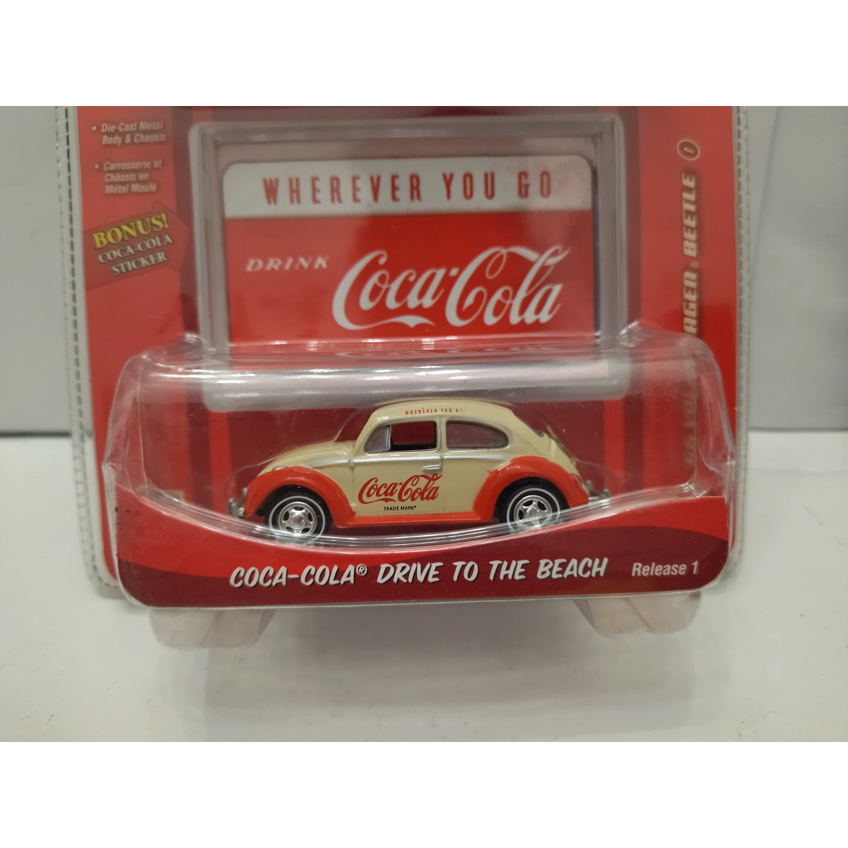 VOLKSWAGEN BEETLE 1966 COCA-COLA DRIVE TO BEACH 1:64 JOHNNY LIGHTNING ...