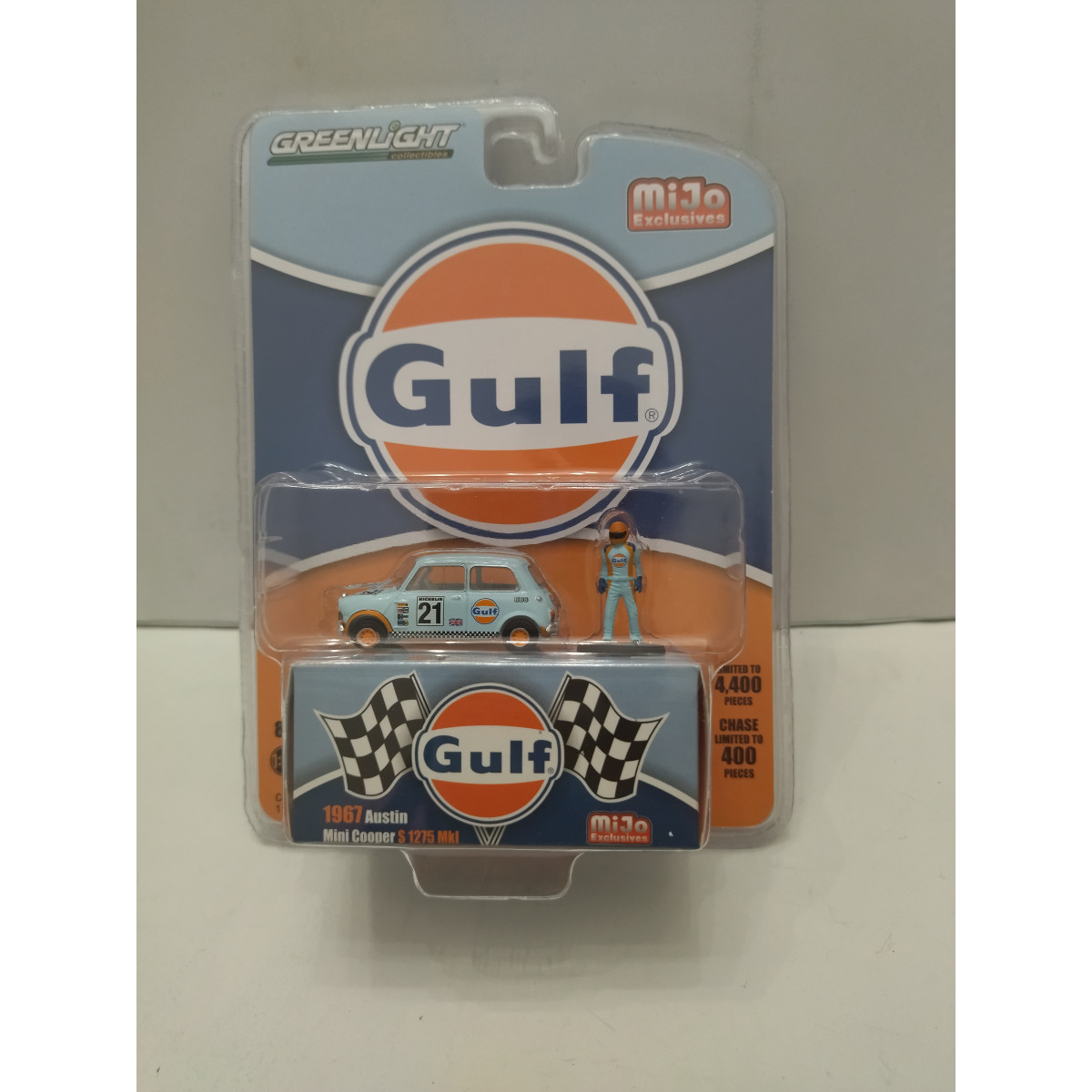 AUSTIN MINI COOPER 1967 S 1275 MKI GULF + FIGURE MIJO 1:64 GREENLIGHT ...