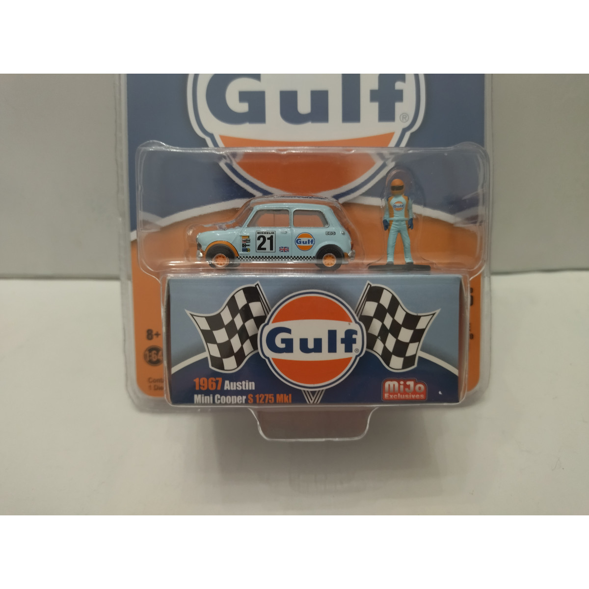 AUSTIN MINI COOPER 1967 S 1275 MKI GULF + FIGURE MIJO 1:64 GREENLIGHT ...