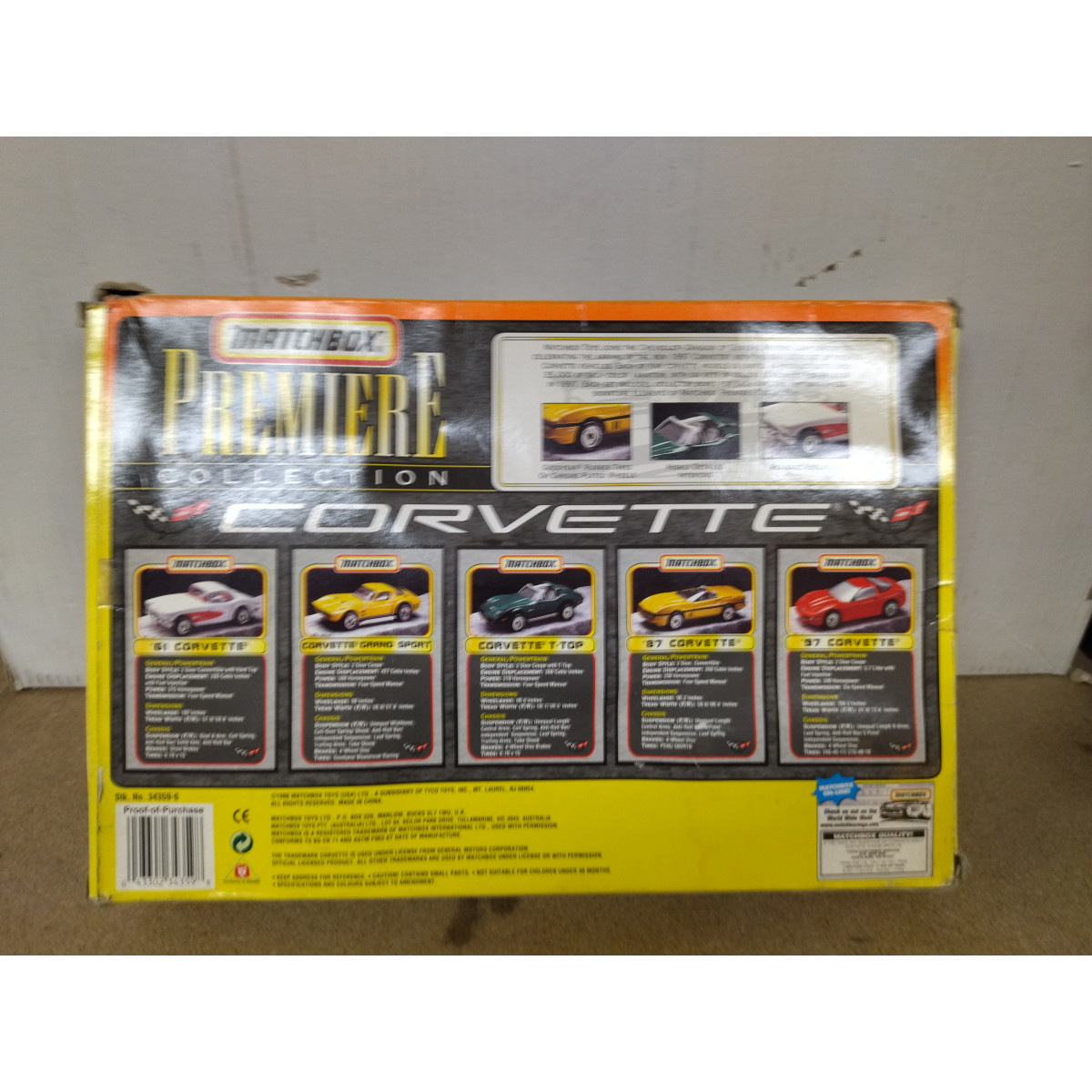 CHEVROLET CORVETTE 5 CARS PREMIERE COLLECTION 1:64 MATCHBOX - BCN STOCK ...