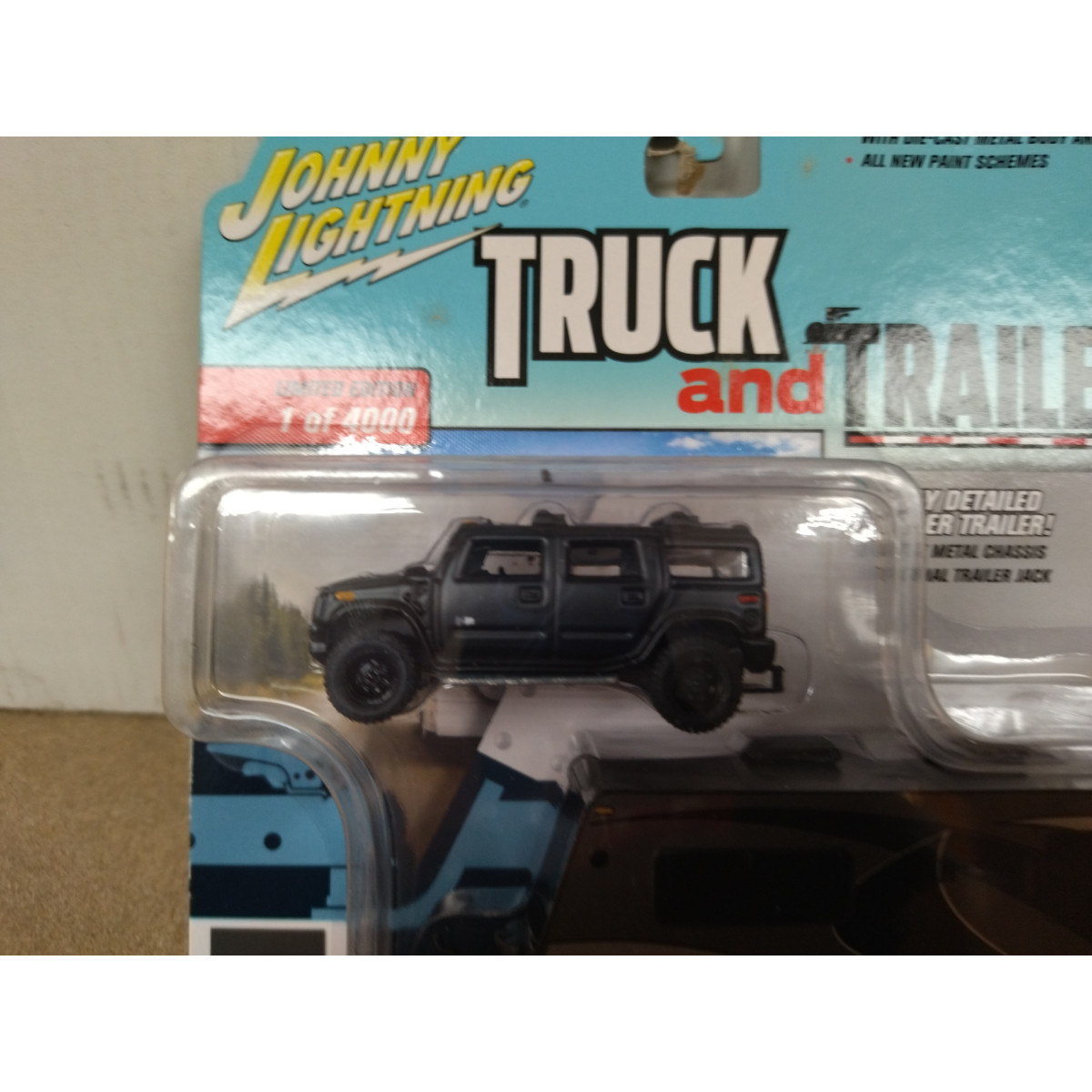 HUMMER H2 2004 BLACK + CAMPER TRAILER 1:64 JOHNNY LIGHTNING - BCN STOCK ...