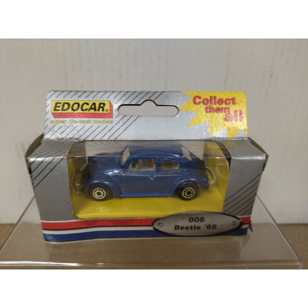 VOLKSWAGEN BEETLE 1968 BLUE apx 1:64 EDOCAR/MAISTO VINTAGE - BCN STOCK CARS