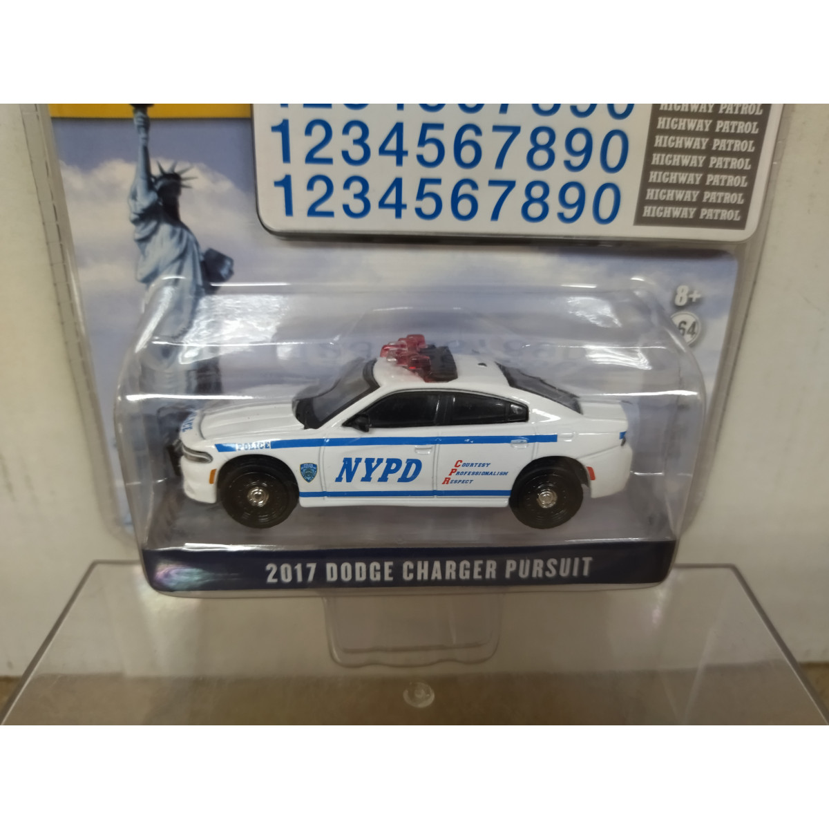 DODGE CHARGER 2017 PURSUIT USA POLICE NEW YORK + DECALS 1:64 GREENLIGHT ...