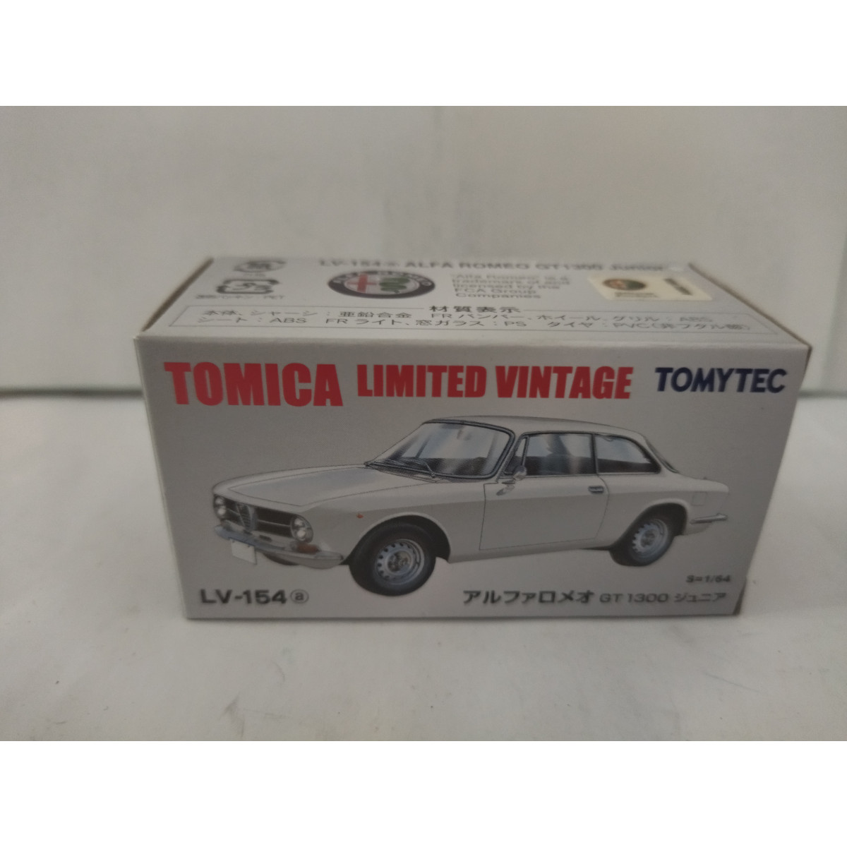 ALFA ROMEO GT 1300 JUNIOR WHITE 1:64 TOMICA LTD VINTAGE LV-154a - BCN STOCK CARS