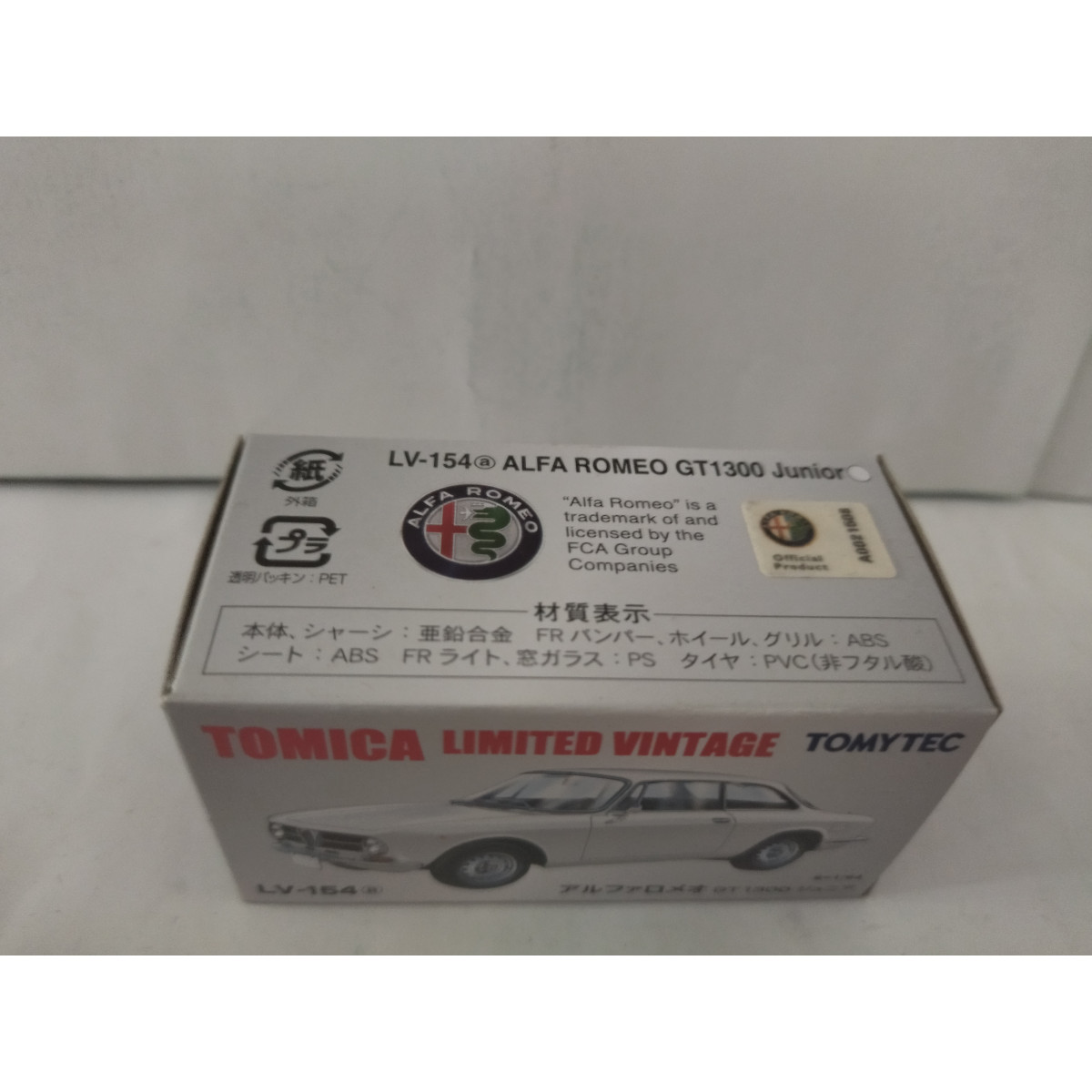 ALFA ROMEO GT 1300 JUNIOR WHITE 1:64 TOMICA LTD VINTAGE LV-154a - BCN STOCK CARS