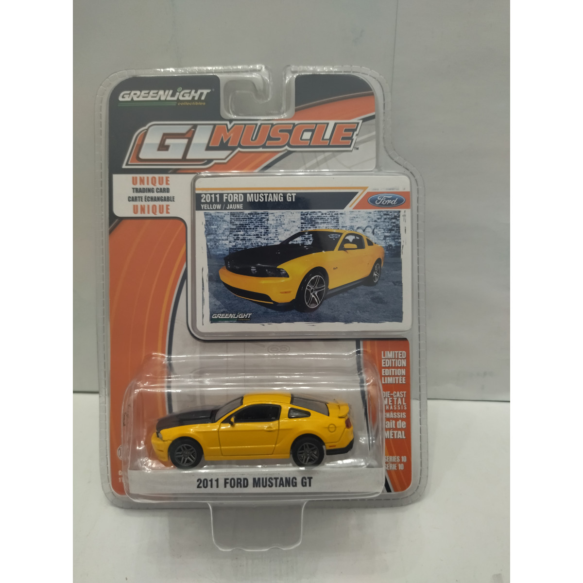 FORD MUSTANG 2011 GT YELLOW/BLACK GL MUSCLE 1:64 GREENLIGHT - BCN STOCK ...