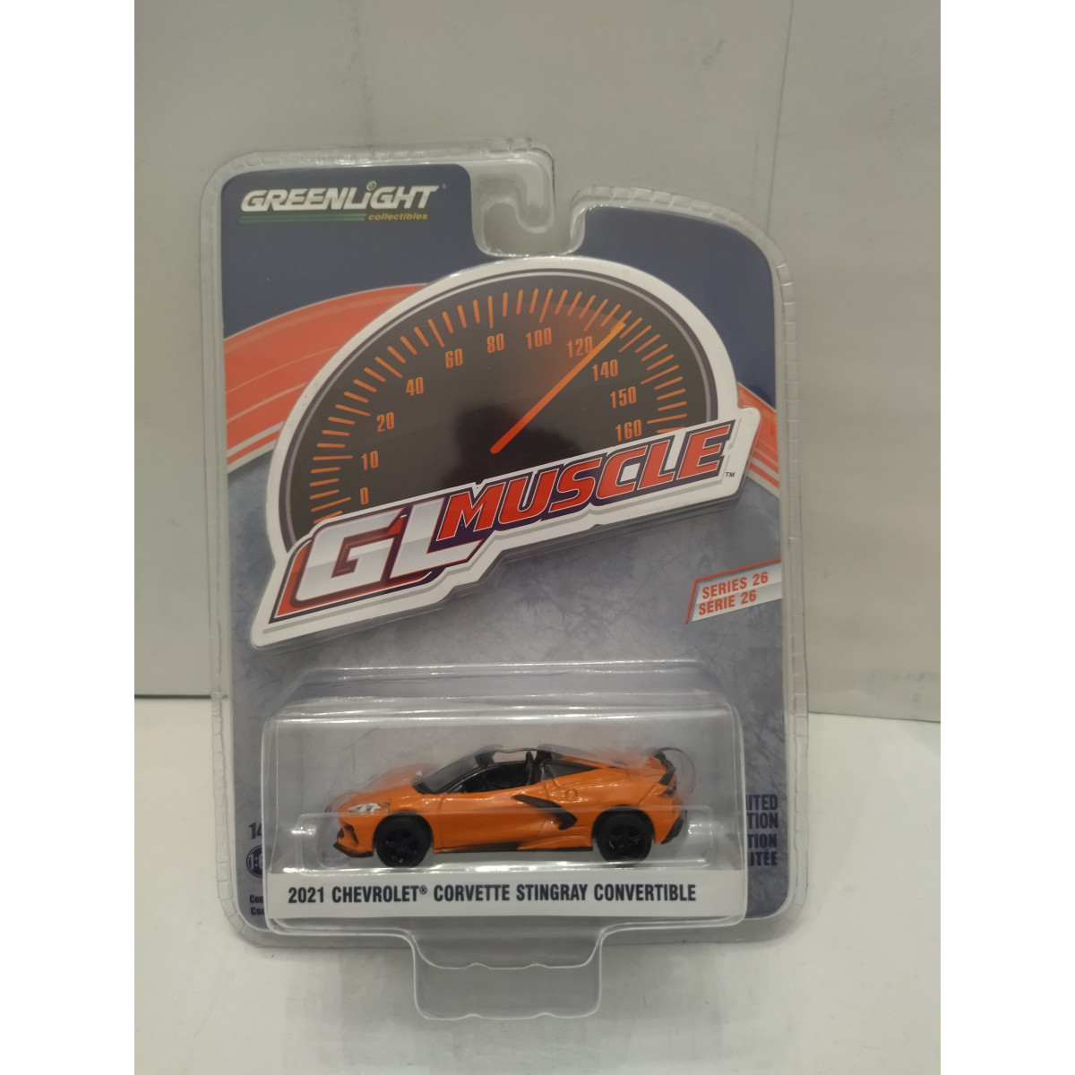CHEVROLET CORVETTE C8 2021 STINGRAY CONVERTIBLE ORANGE GL MUSCLE 1:64 ...