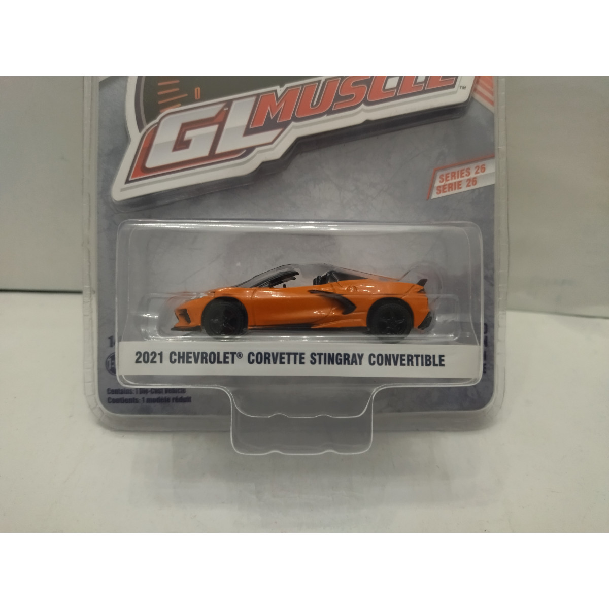 CHEVROLET CORVETTE C8 2021 STINGRAY CONVERTIBLE ORANGE GL MUSCLE 1:64 ...