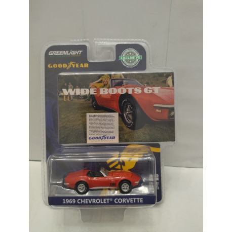CHEVROLET CORVETTE C3 1969 WIDE BOOTS GT GOOD YEAR 1:64 GREENLIGHT ...