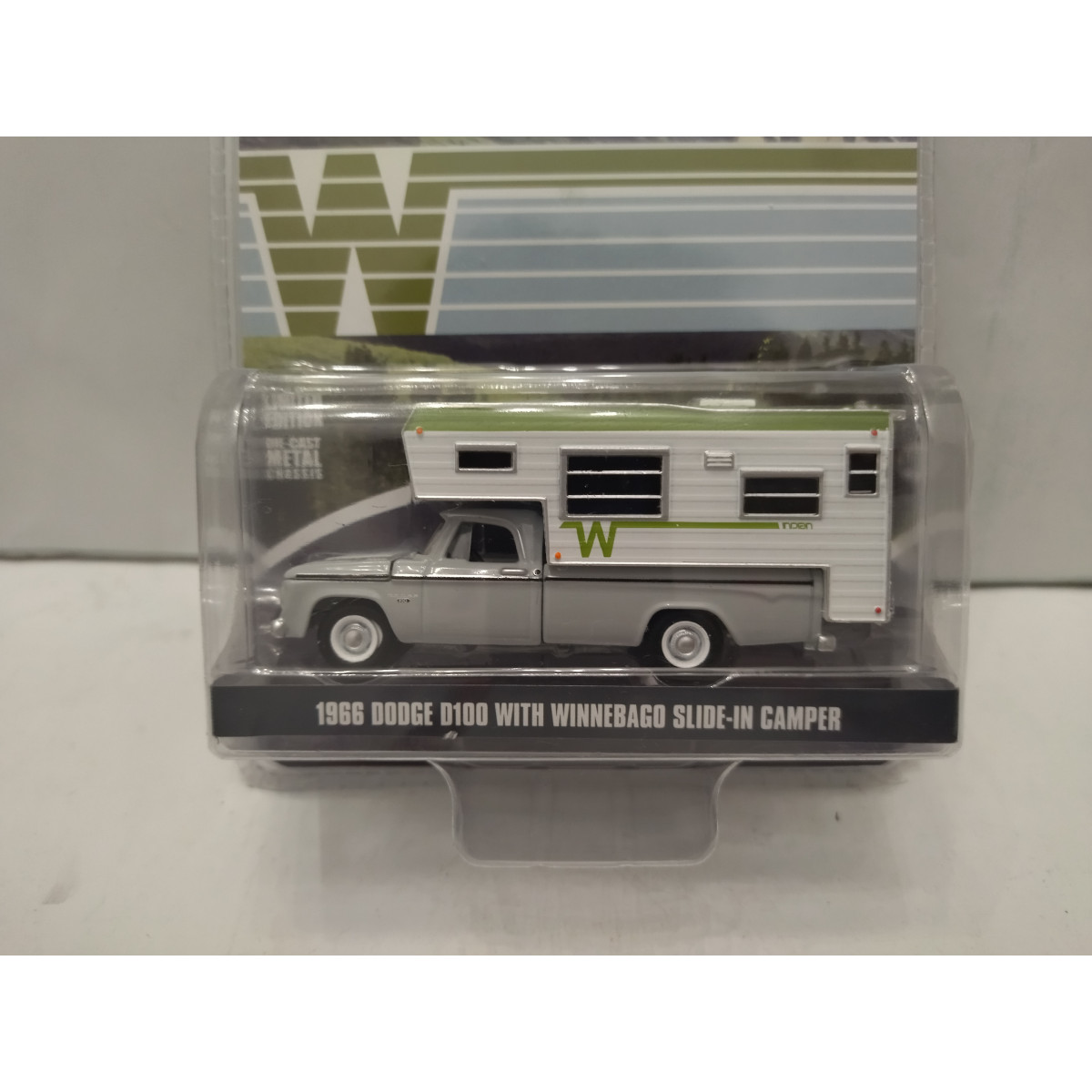 DODGE D-100 1966 W/WINNEBAGO SLIDE IN-CAMPER 1:64 GREENLIGHT - BCN ...