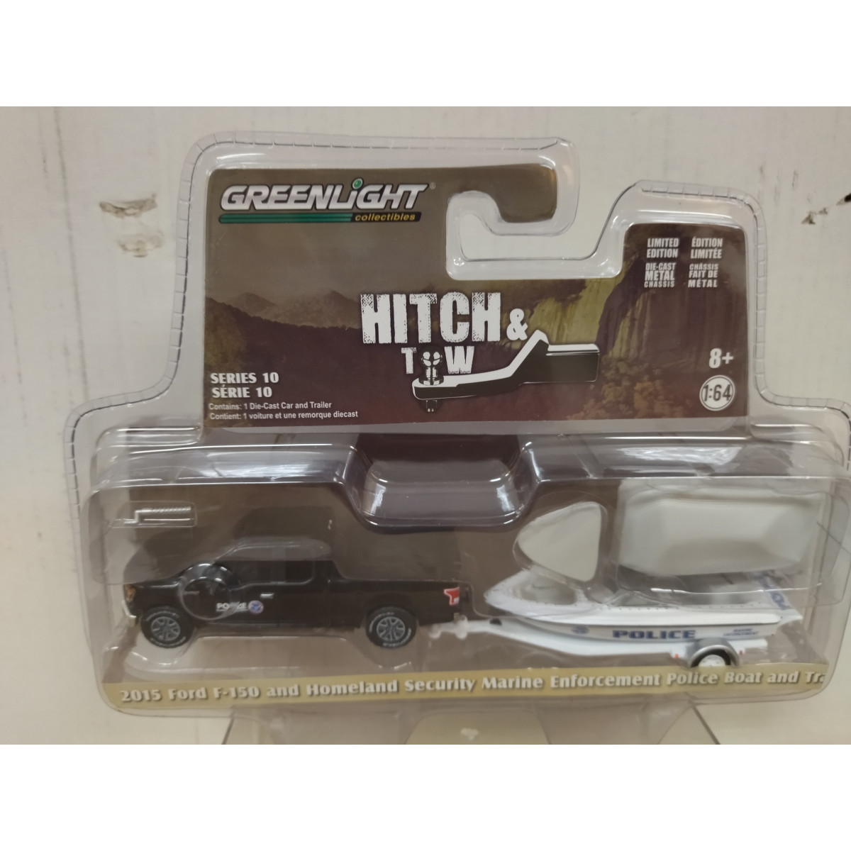 FORD F-150 2015 + HOMELAND POLICE BOAT TRAILER HITCH & TOW 1:64 ...