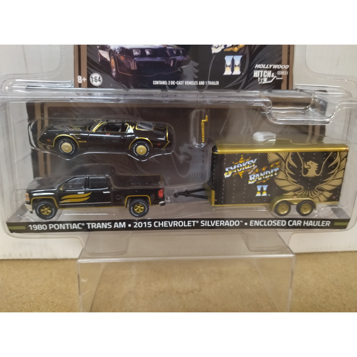 PONTIAC TRANS AM + SILVERADO + TRAILER SMOKE & BANDIT 2 HOLLYWOOD 1:64 ...
