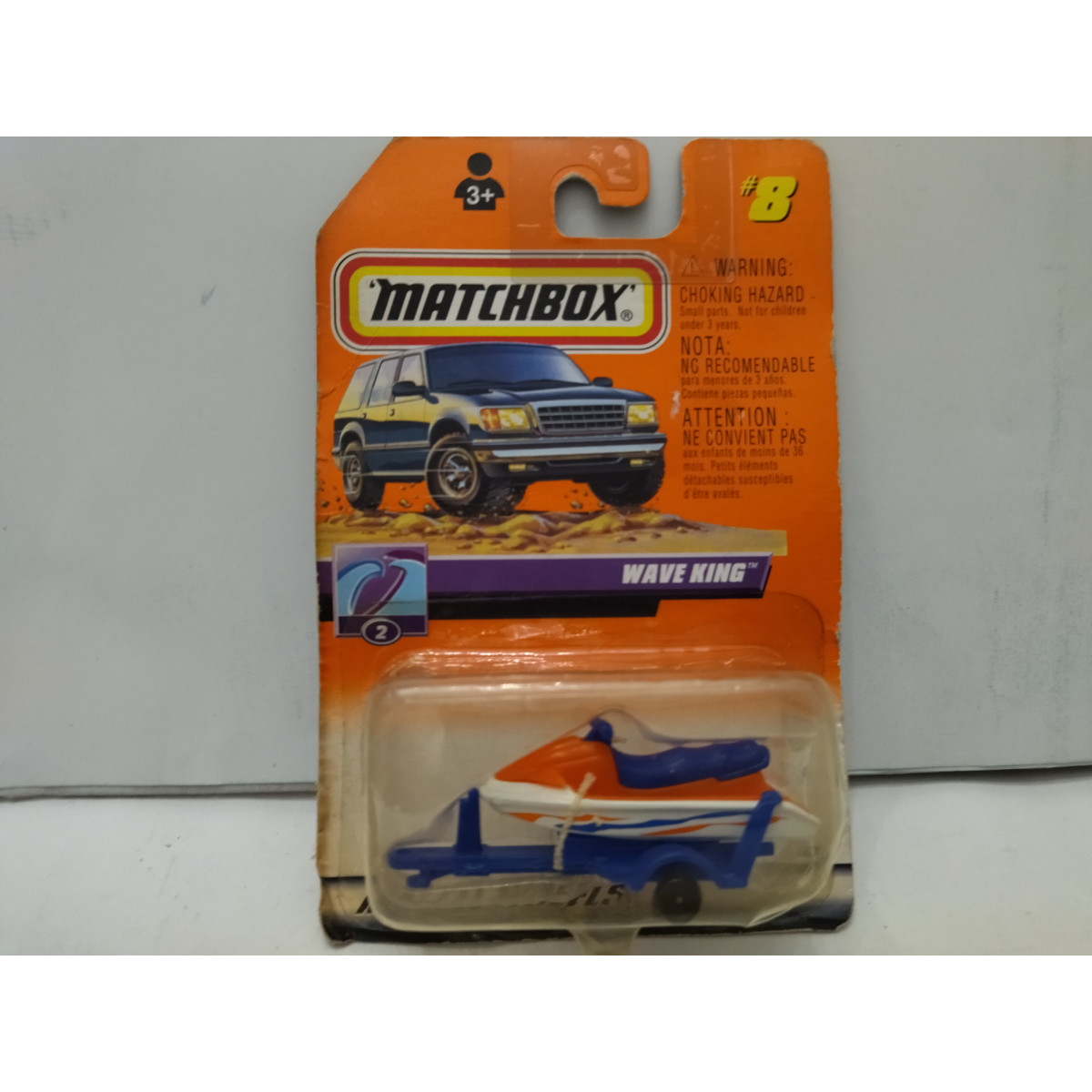WAVE KING WATERCRAFT W/LIFT/MOTO ACUATICA CON REMOLQUE MB8 MATCHBOX NEW ...