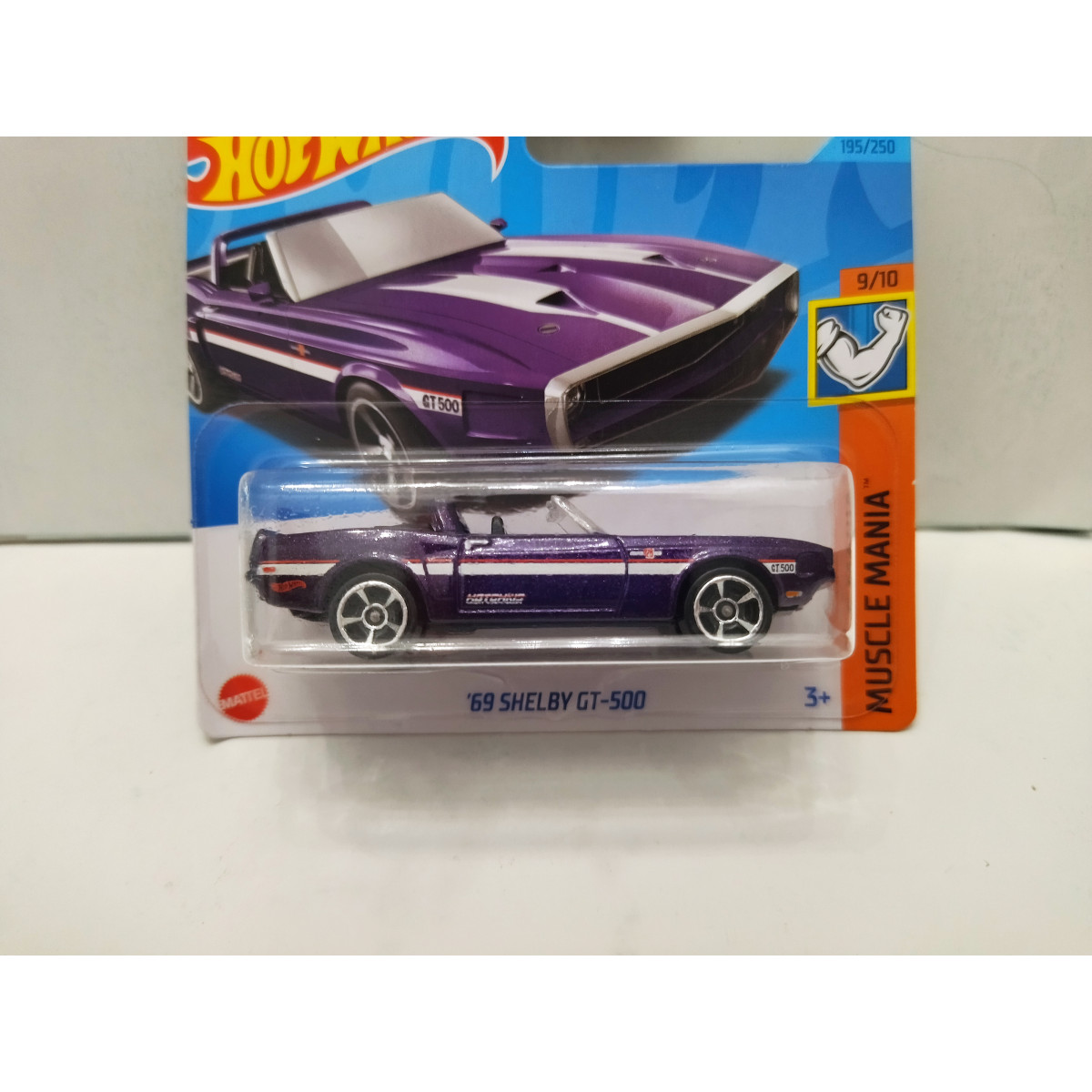 SHELBY GT-500 1969 CONVERTIBLE PURPLE 9/10 MUSCLEMANIA 1:64 HOT WHEELS ...