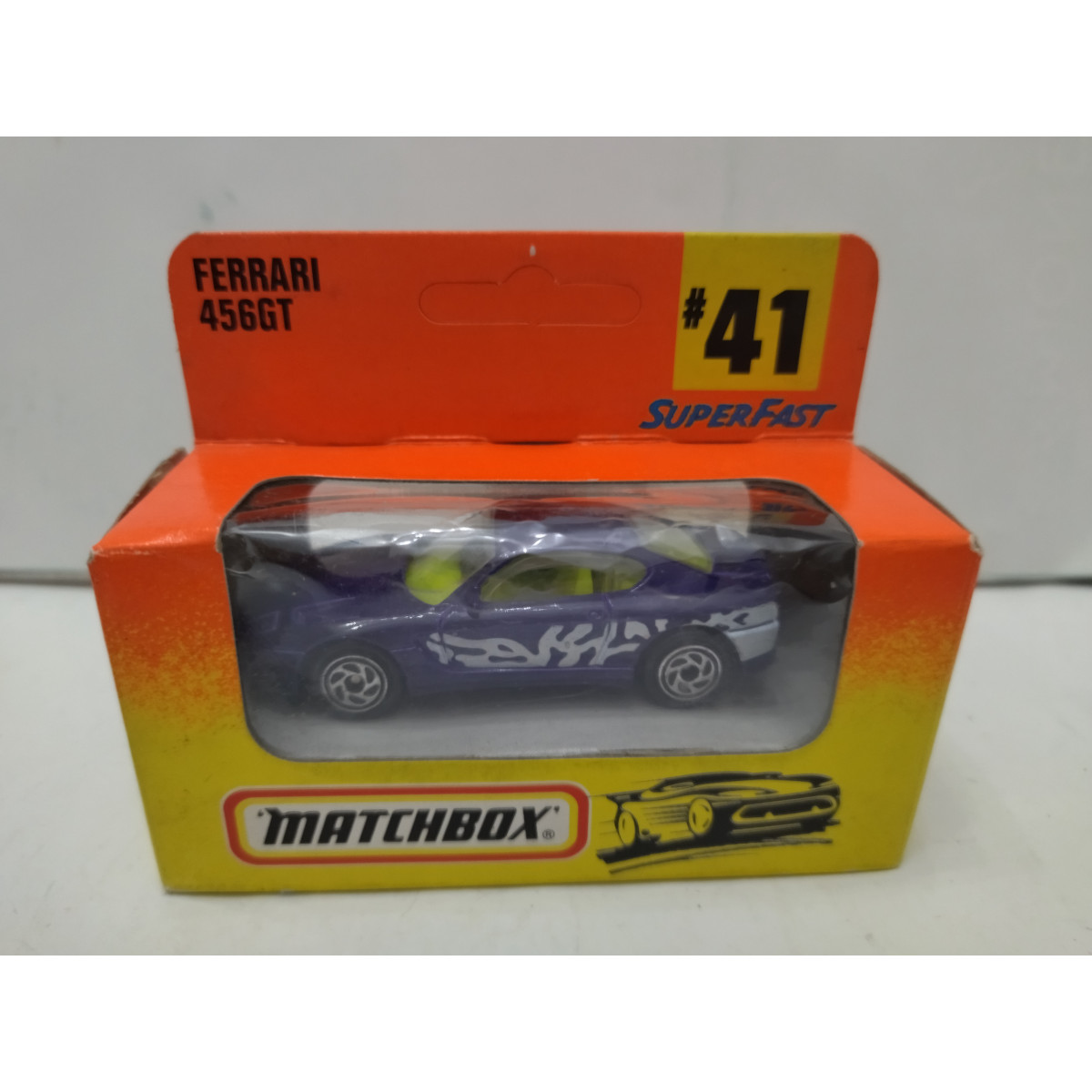 FERRARI 456 GT PURPLE MB41 SUPERFAST 1:61/apx 1:64 MATCHBOX BOX MIB ...