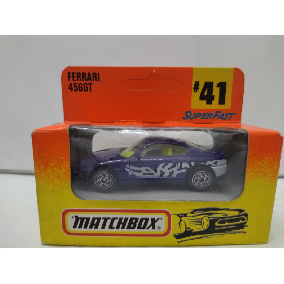 FERRARI 456 GT PURPLE MB41 SUPERFAST 1:61/apx 1:64 MATCHBOX BOX MIB ...