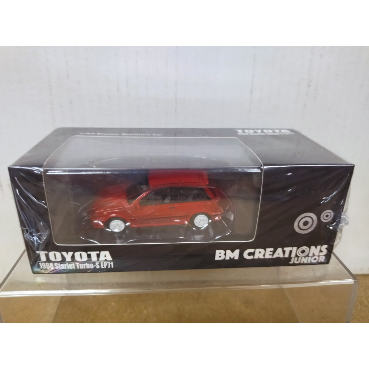 TOYOTA STARLET 1988 TURBO S EP71 RED LHD 1:64 BM CREATIONS - BCN STOCK CARS