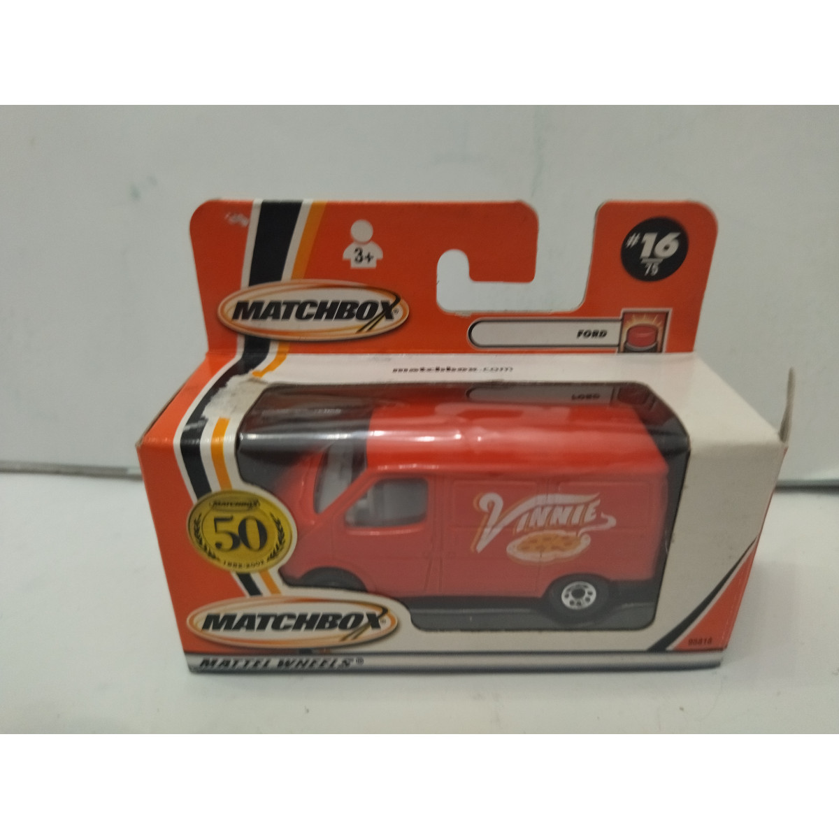 FORD TRANSIT RED VINNIE 50 YEARS 16/75 1:63/apx 1:64 MATCHBOX OPEN BOX ...