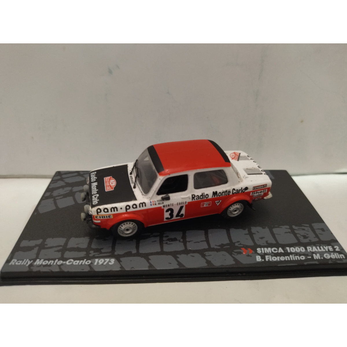 SIMCA 1000 RALLYE 2 1973 RALLY MONTE-CARLO B.FIORENTINO 1:43 ALTAYA IXO ...