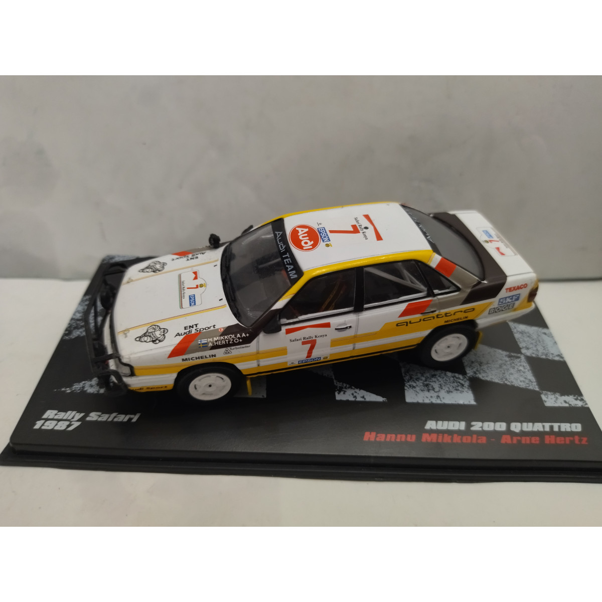 AUDI 200 QUATTRO 1987 RALLY SAFARI H.MIKKOLA 1:43 ALTAYA IXO DEFECT/NO ...