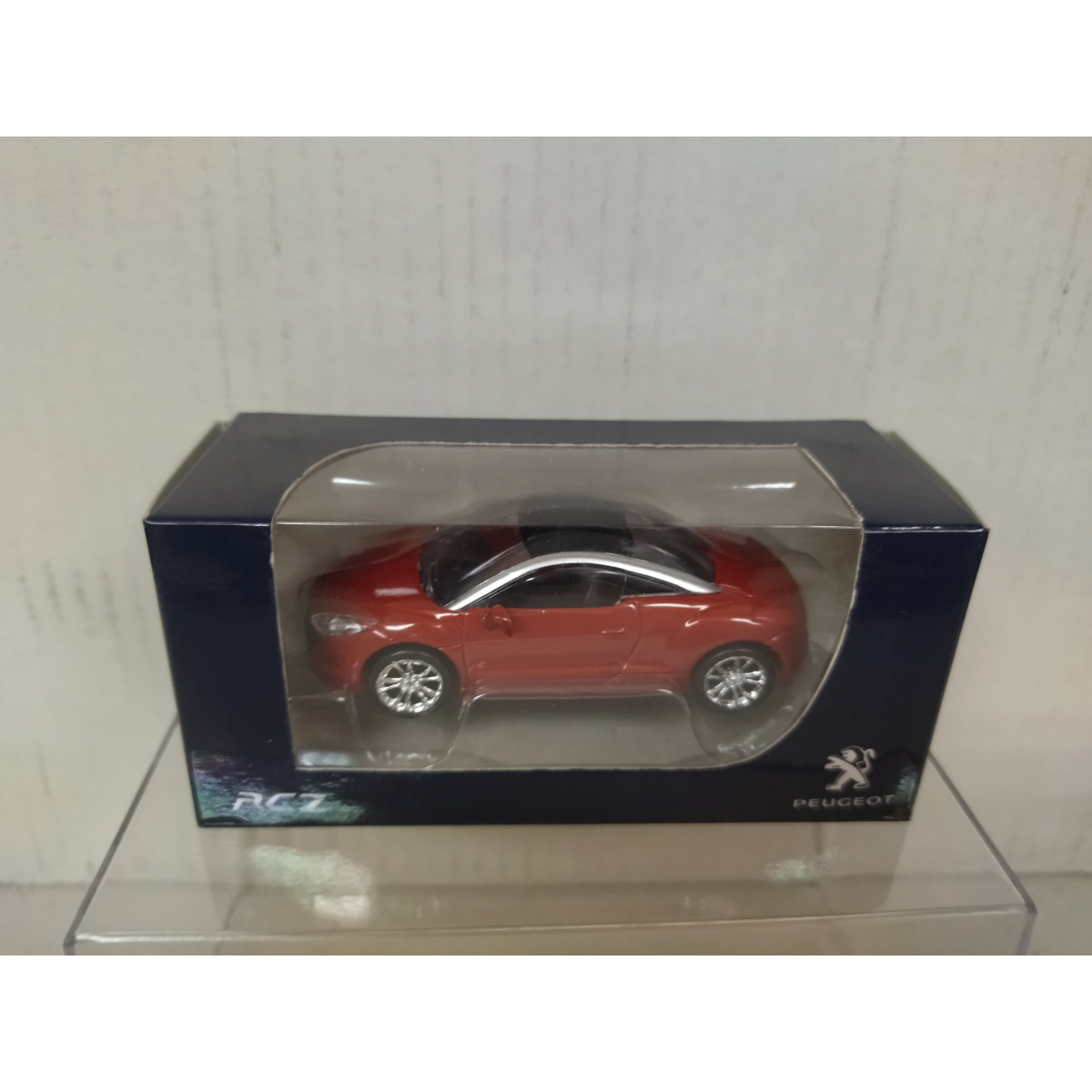 PEUGEOT RCZ ROUGE/BLACK BOX BLUE apx 1:64 NOREV 3 INCHES (7,5cm) - BCN STOCK CARS