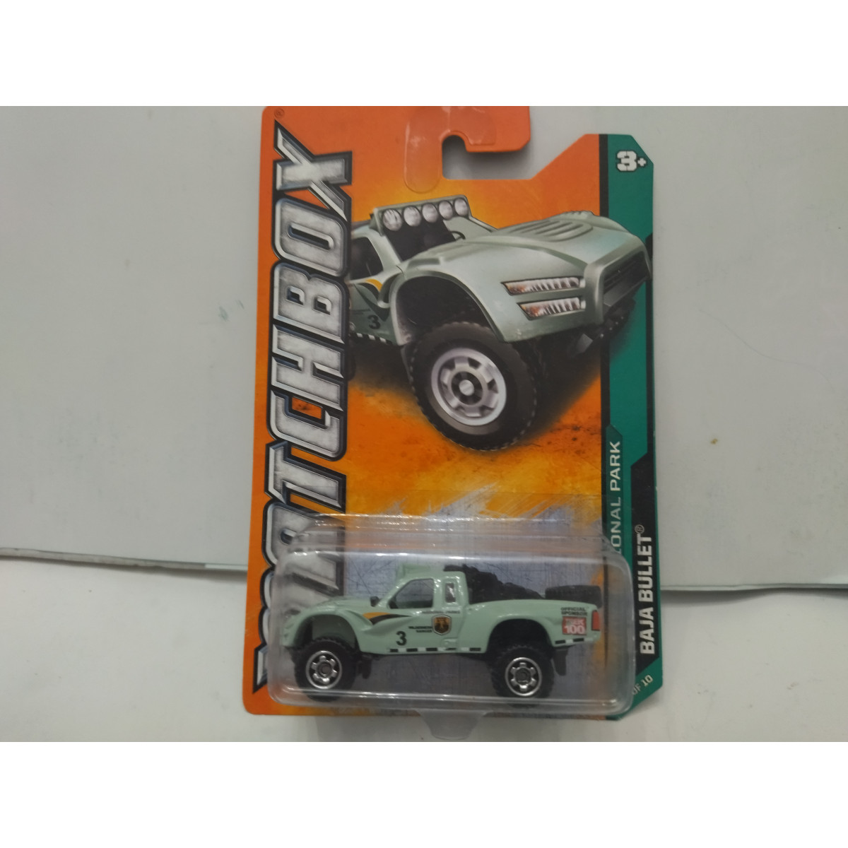 BAJA BULLET NATIONAL PARK 1:64 MATCHBOX USA CARD - BCN STOCK CARS