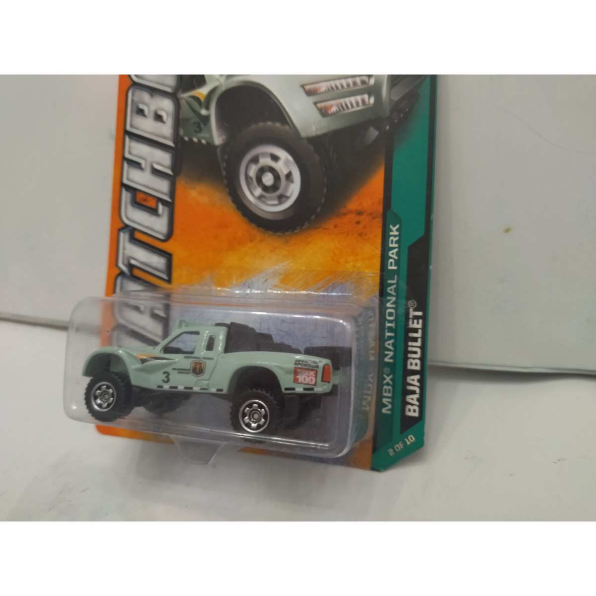 BAJA BULLET NATIONAL PARK 1:64 MATCHBOX USA CARD - BCN STOCK CARS