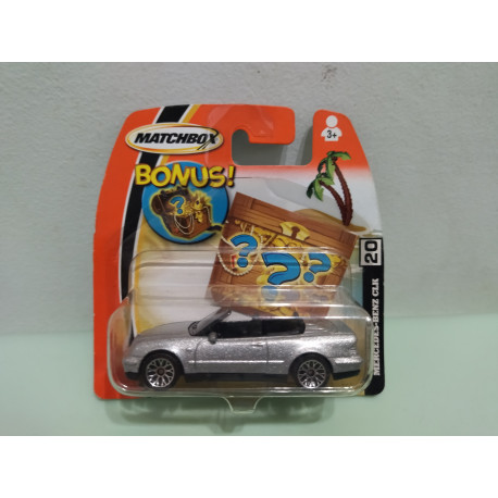 MERCEDES-BENZ CLK CONVERTIBLE 20 SILVER BONUS 1:64 MATCHBOX BOX - BCN ...