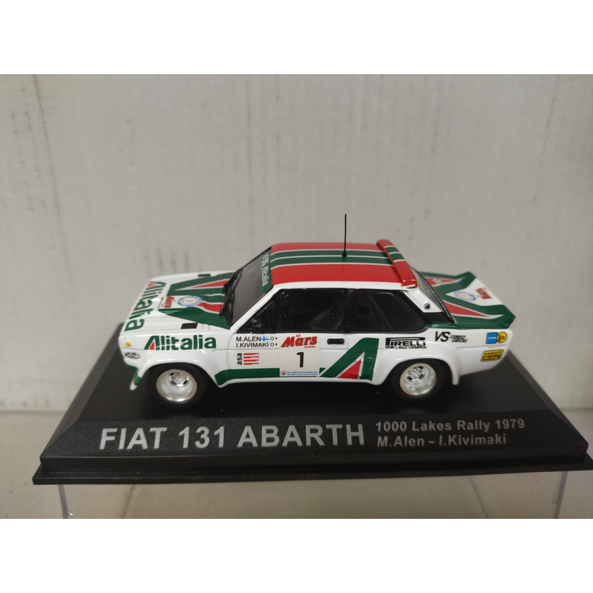 FIAT 131 ABARTH 1979 WIN RALLY 1000 LAKES M.ALEN 1:43 ALTAYA IXO HARD ...