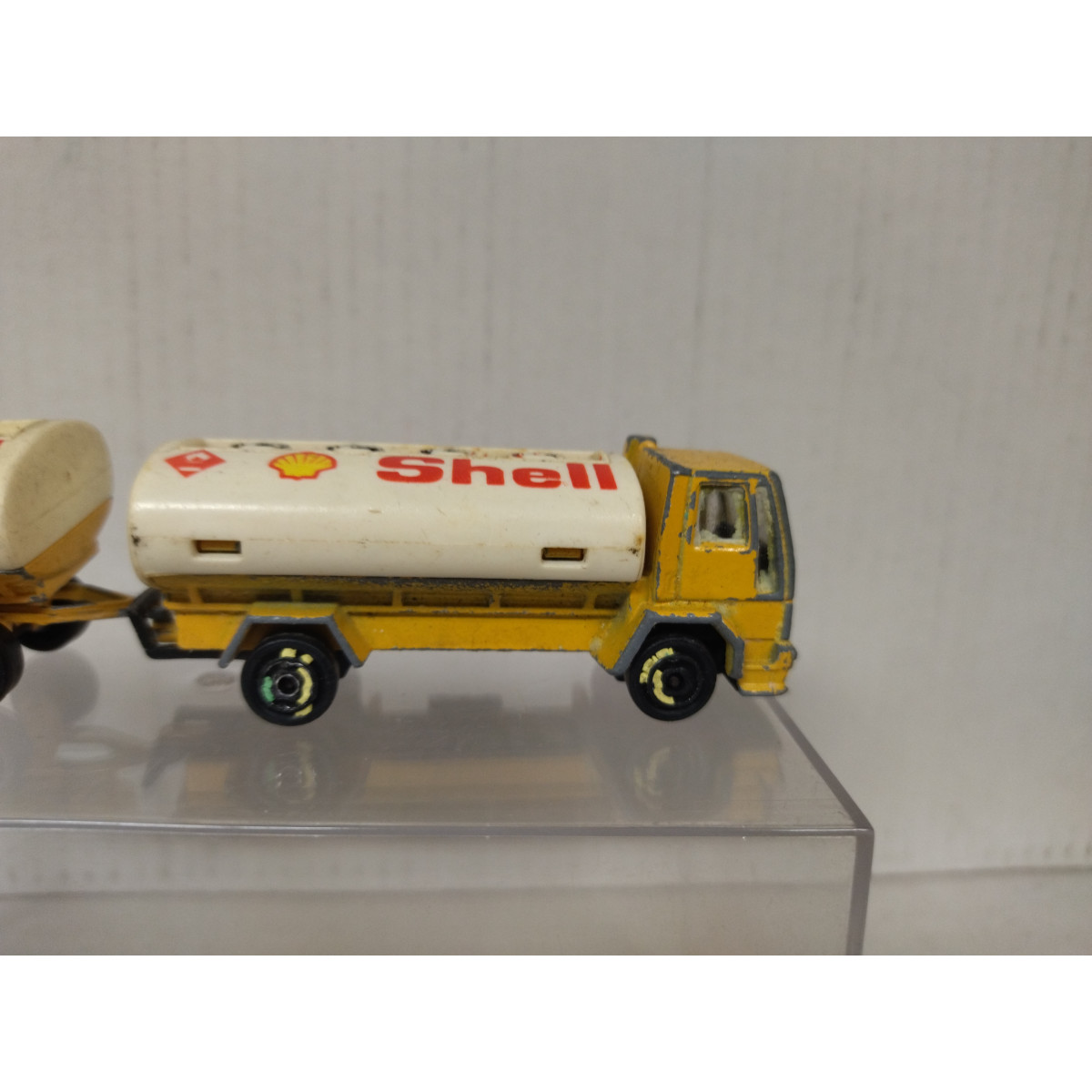 FORD SHELL TRUCK/CAMION + TRAILER DESGUACE 1:100/apx 1:64 MAJORETTE NO BOX - BCN STOCK CARS
