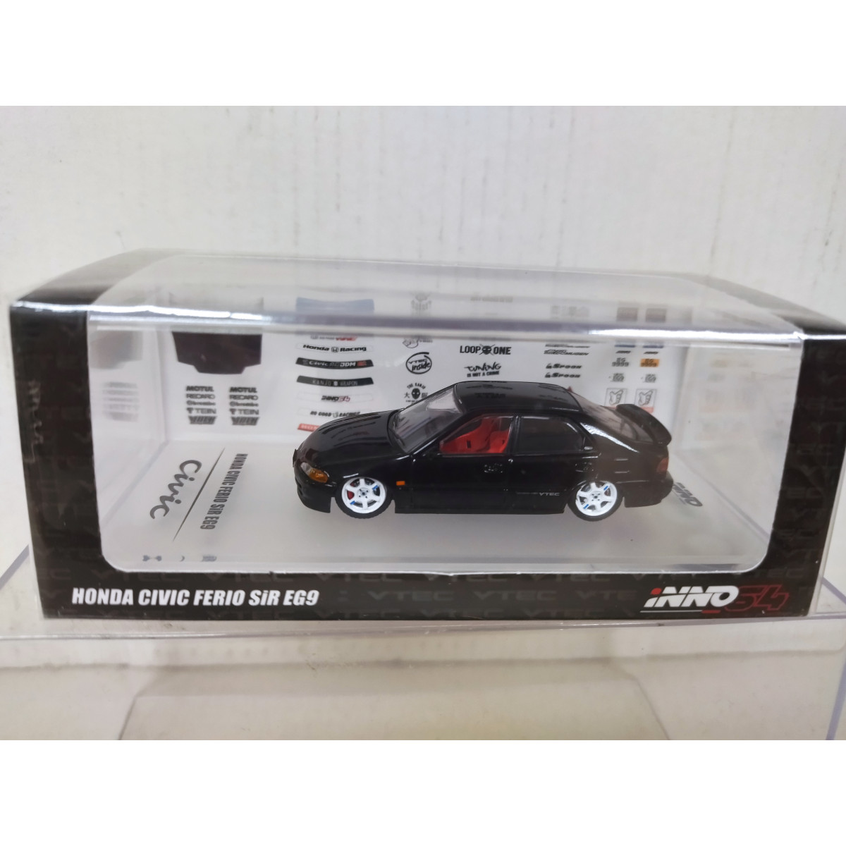 HONDA CIVIC 1992 FERIO SiR EG9 BLACK 1:64 INNO64 - BCN STOCK CARS