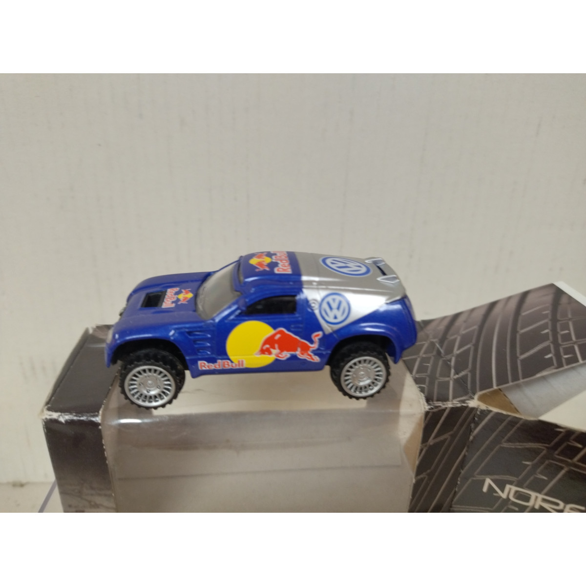 VOLKSWAGEN RACE TOUAREG RED BULL BOX apx 1:64 NOREV 3 INCHES (7,5cm ...