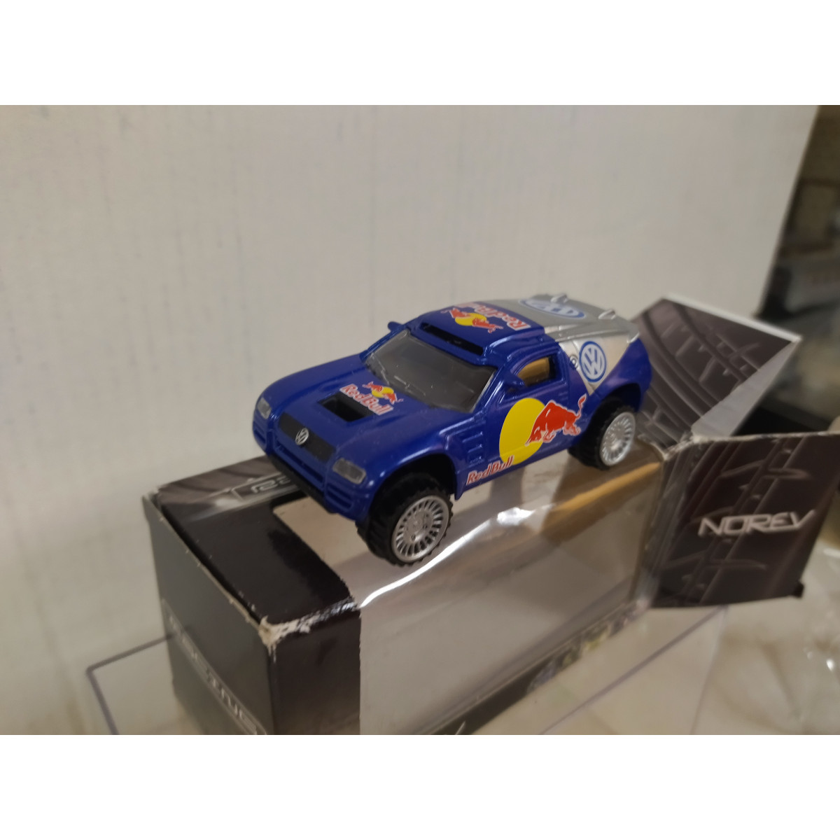 VOLKSWAGEN RACE TOUAREG RED BULL BOX apx 1:64 NOREV 3 INCHES (7,5cm ...