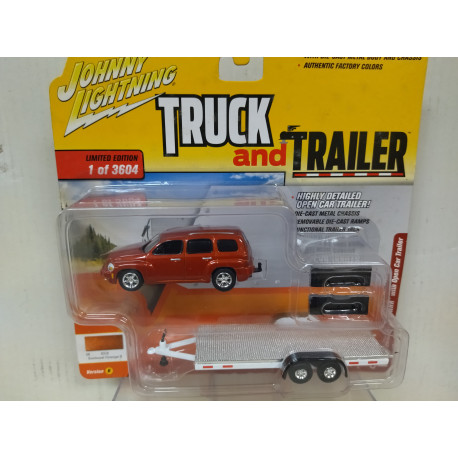 CHEVROLET HHR 2006 RED & OPEN CAR TRAILER 1:64 JOHNNY LIGHTNING - BCN ...