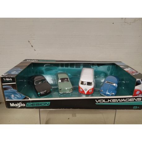 VOLKSWAGEN PACK 4 MODELS DESIGN 1:64 MAISTO - BCN STOCK CARS