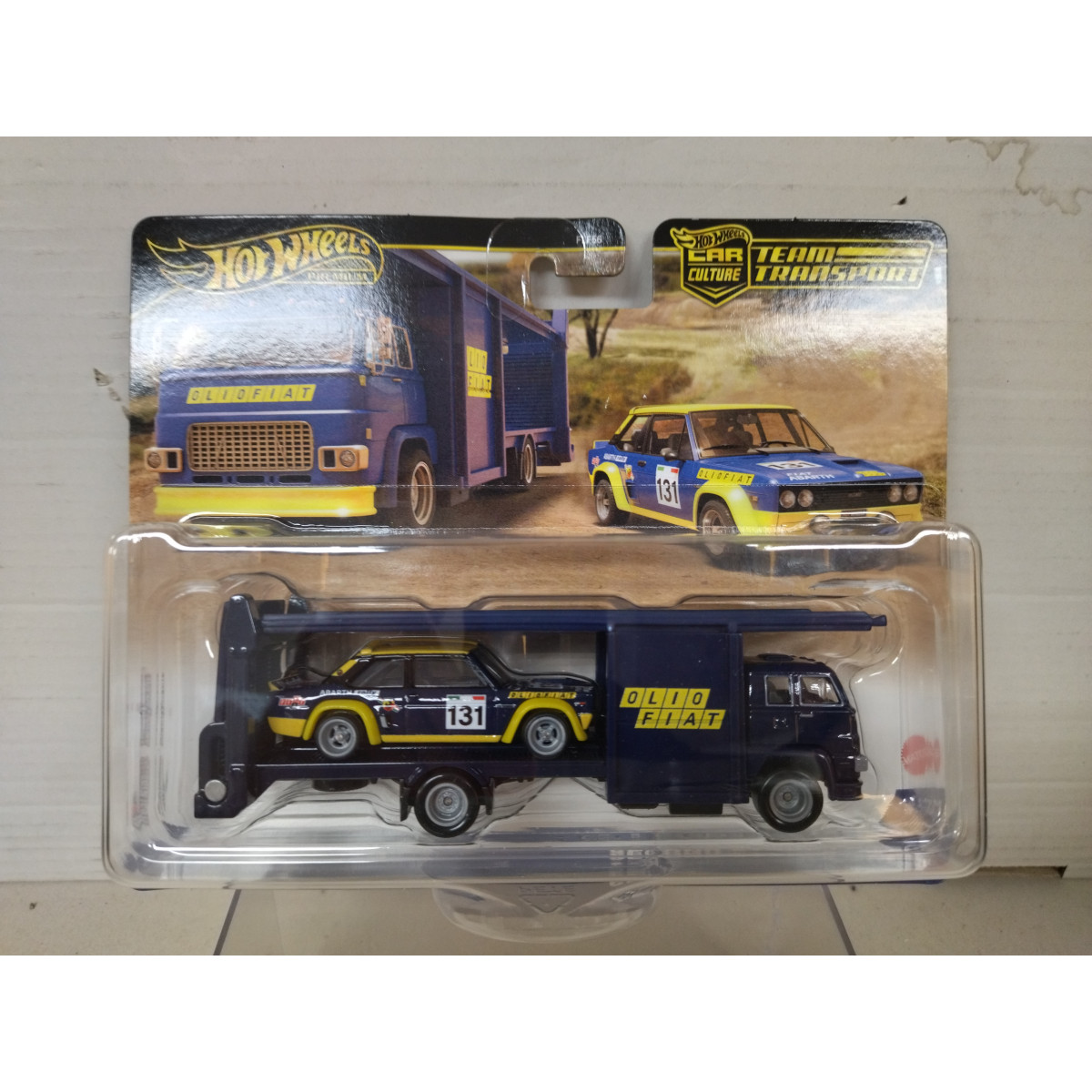 FIAT 131 ABARTH + SECOND STORY LORRY TEAM TRANSPORT n62 1:64 HOT WHEELS ...