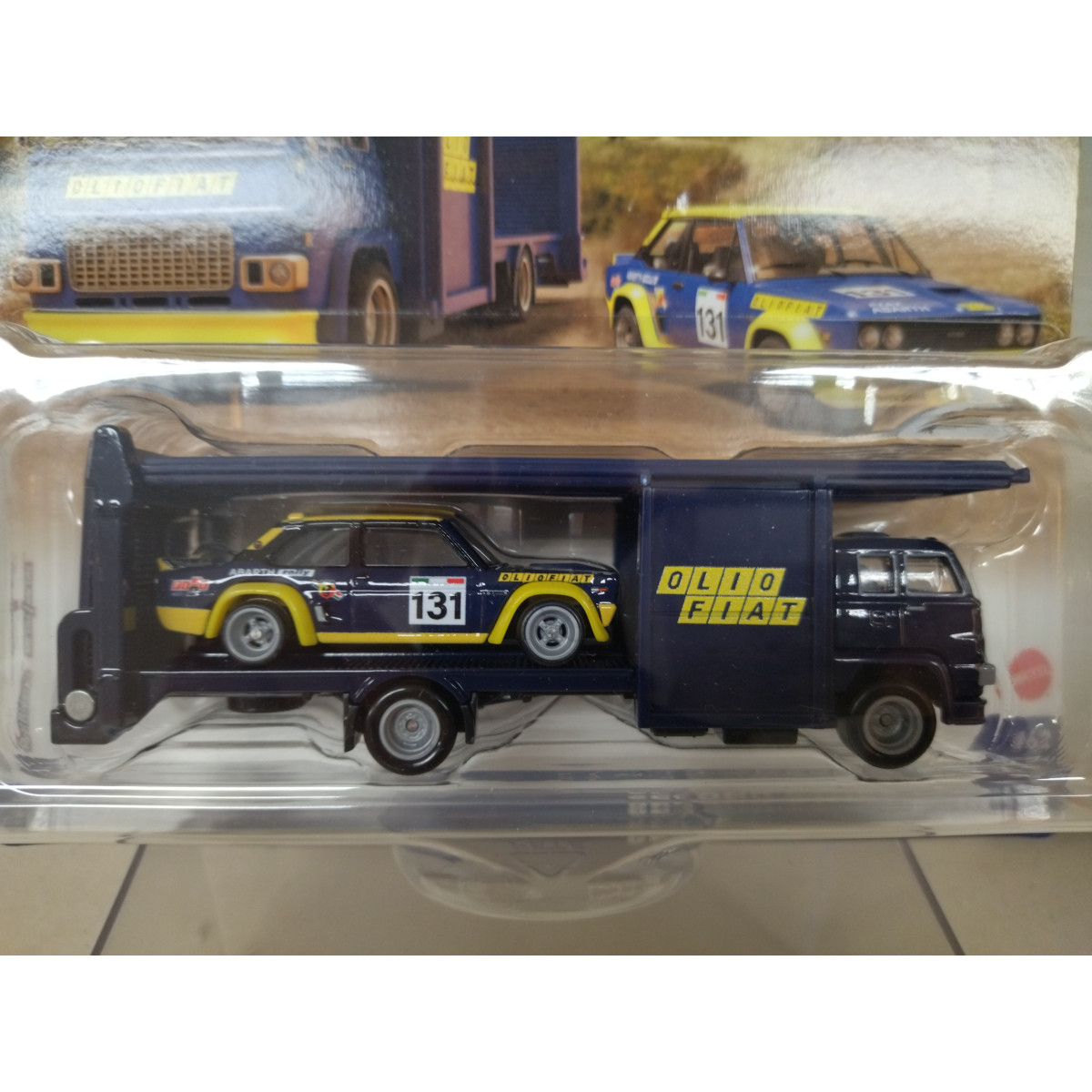 FIAT 131 ABARTH + SECOND STORY LORRY TEAM TRANSPORT n62 1:64 HOT WHEELS ...