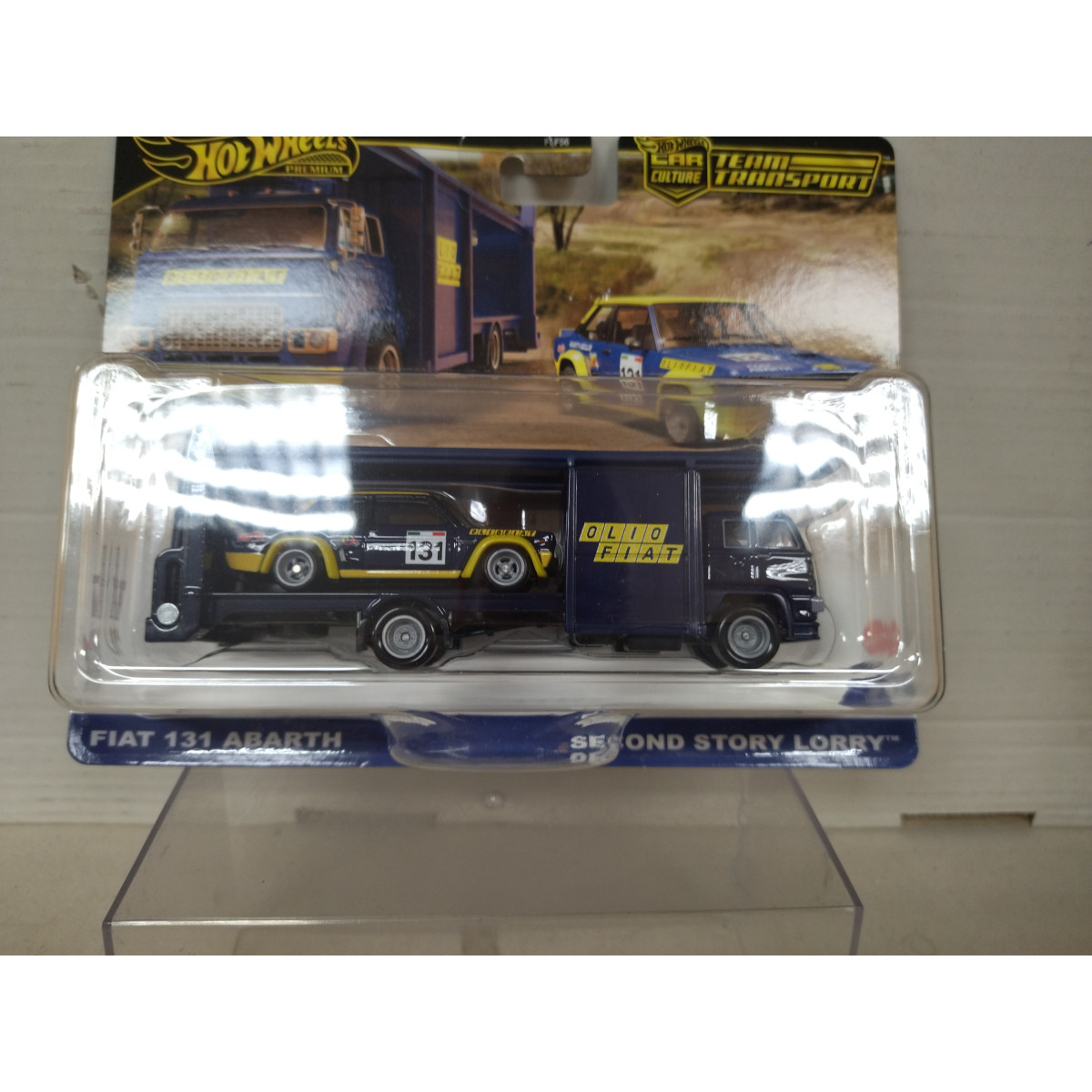 FIAT 131 ABARTH + SECOND STORY LORRY TEAM TRANSPORT n62 1:64 HOT WHEELS ...