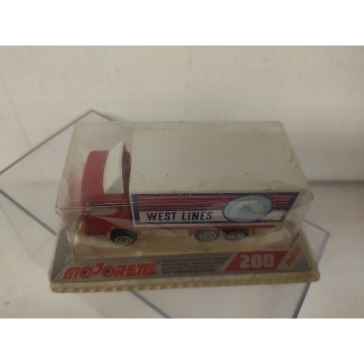 RENAULT J CAMION/TRUCK CONTAINER WEST LINES 1:100/apx 1:64 MAJORETTE ...