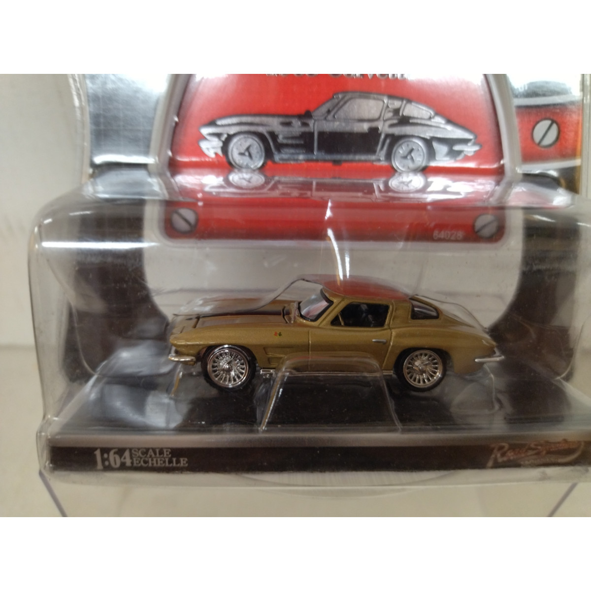 CHEVROLET CORVETTE C2 1963 GOLD 1:64 ROAD SIGNATURES - BCN STOCK CARS