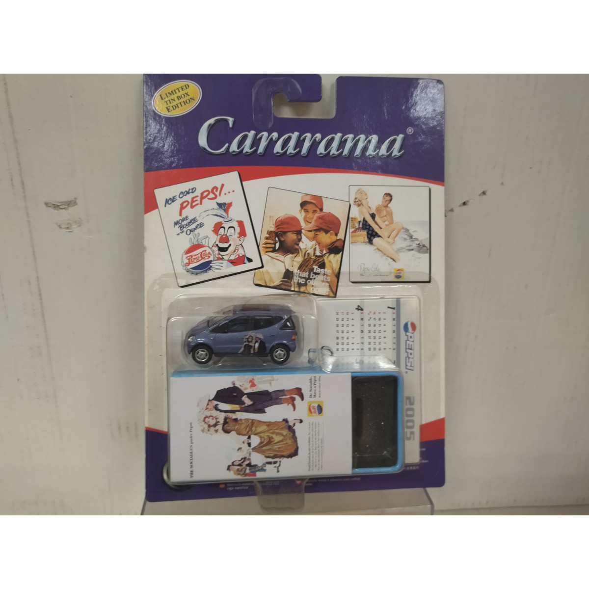 MERCEDES-BENZ CLASE A + TIN BOX PEPSI-COLA 1:72 CARARAMA - BCN STOCK CARS